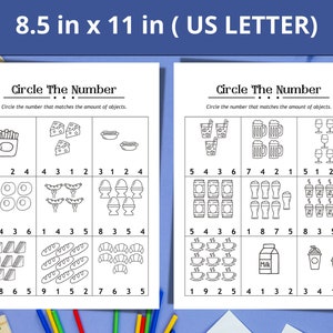20 Pages Circle the Number Math's Worksheet | Count and Circle the ...
