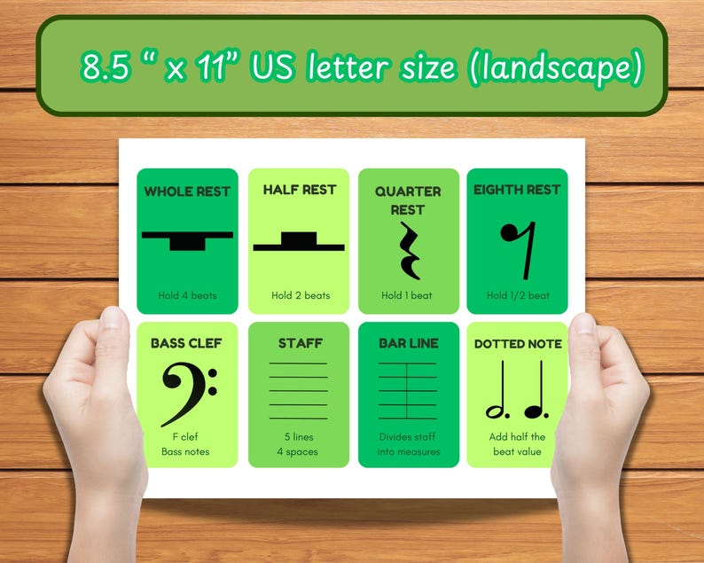 Music Note Flashcards for Kids | Beginner Music Learning - Etsy