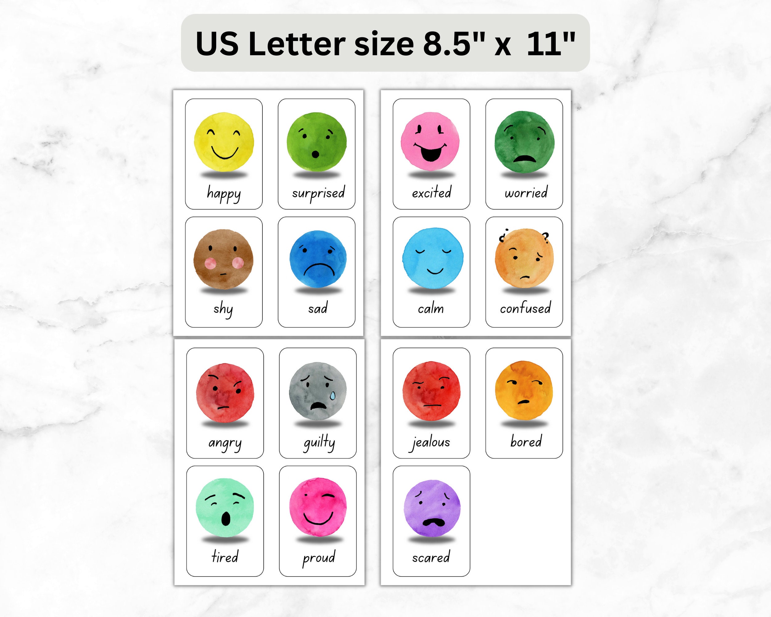 Emotion Flashcards | Feelings Flash Cards | Printable Homeschool ...