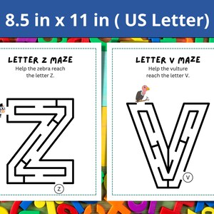 Preschool Alphabet Worksheets: Letter Sounds & Maze Activity (digital ...