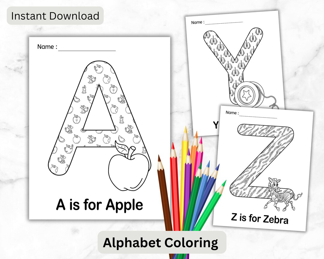 Alphabet Coloring Activity Page | Preschool Letter Recognition Coloring ...