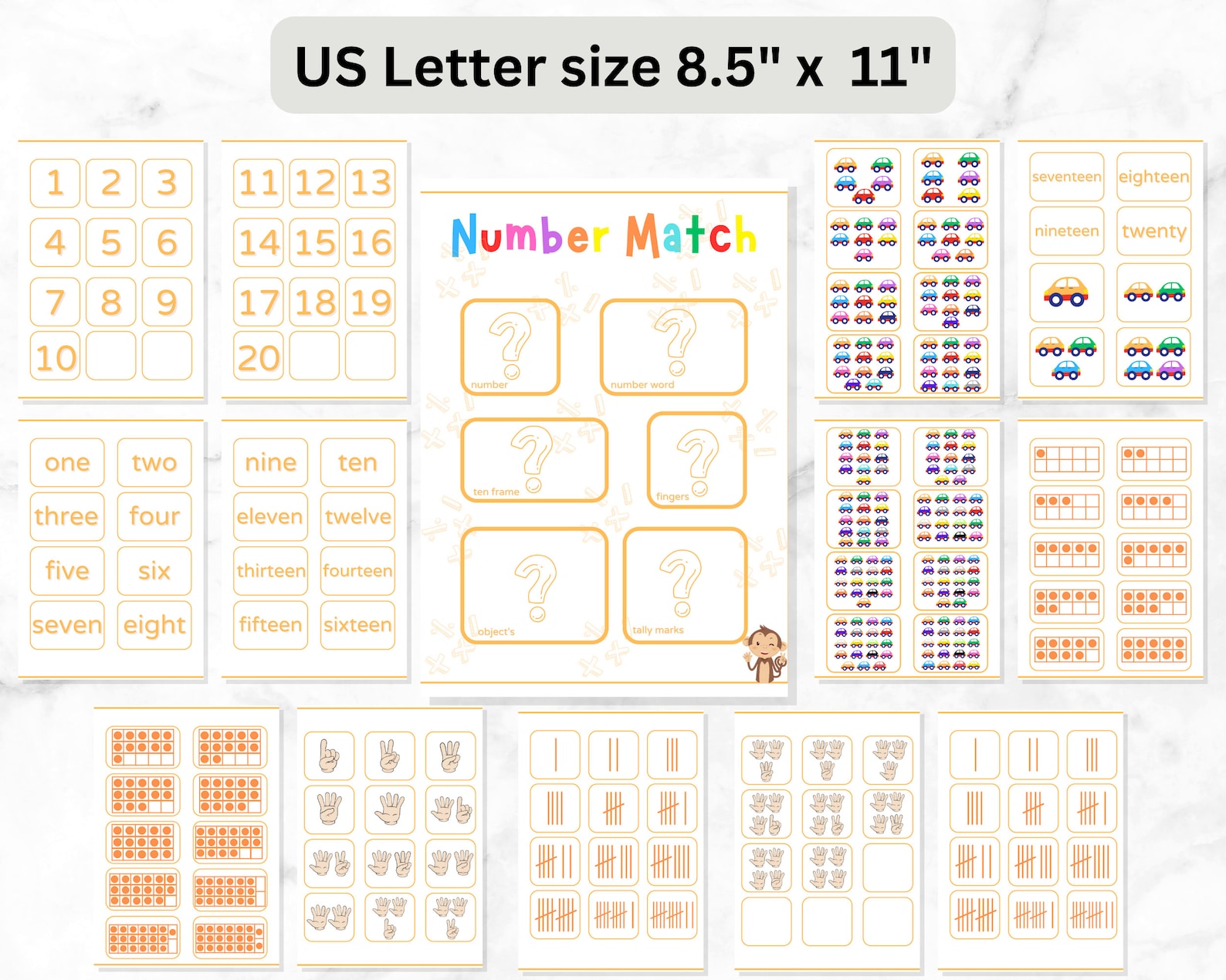 Number 1 20 Cut and Paste Toddler Activity Learning Number - Etsy