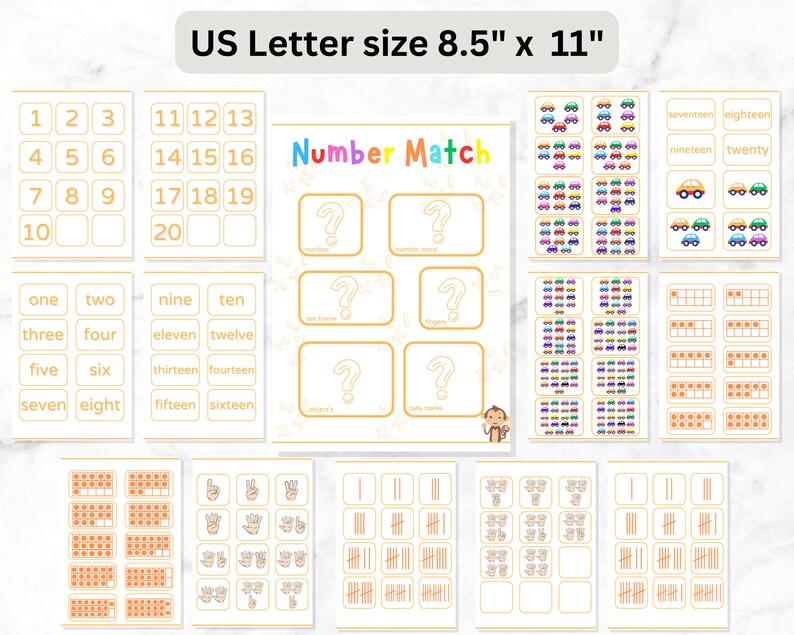 Number 1 20 Cut and Paste Toddler Activity Learning Number - Etsy
