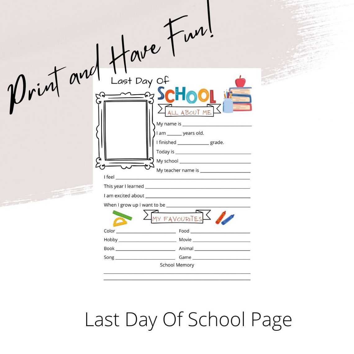First and Last Day of School Printable Back to School - Etsy