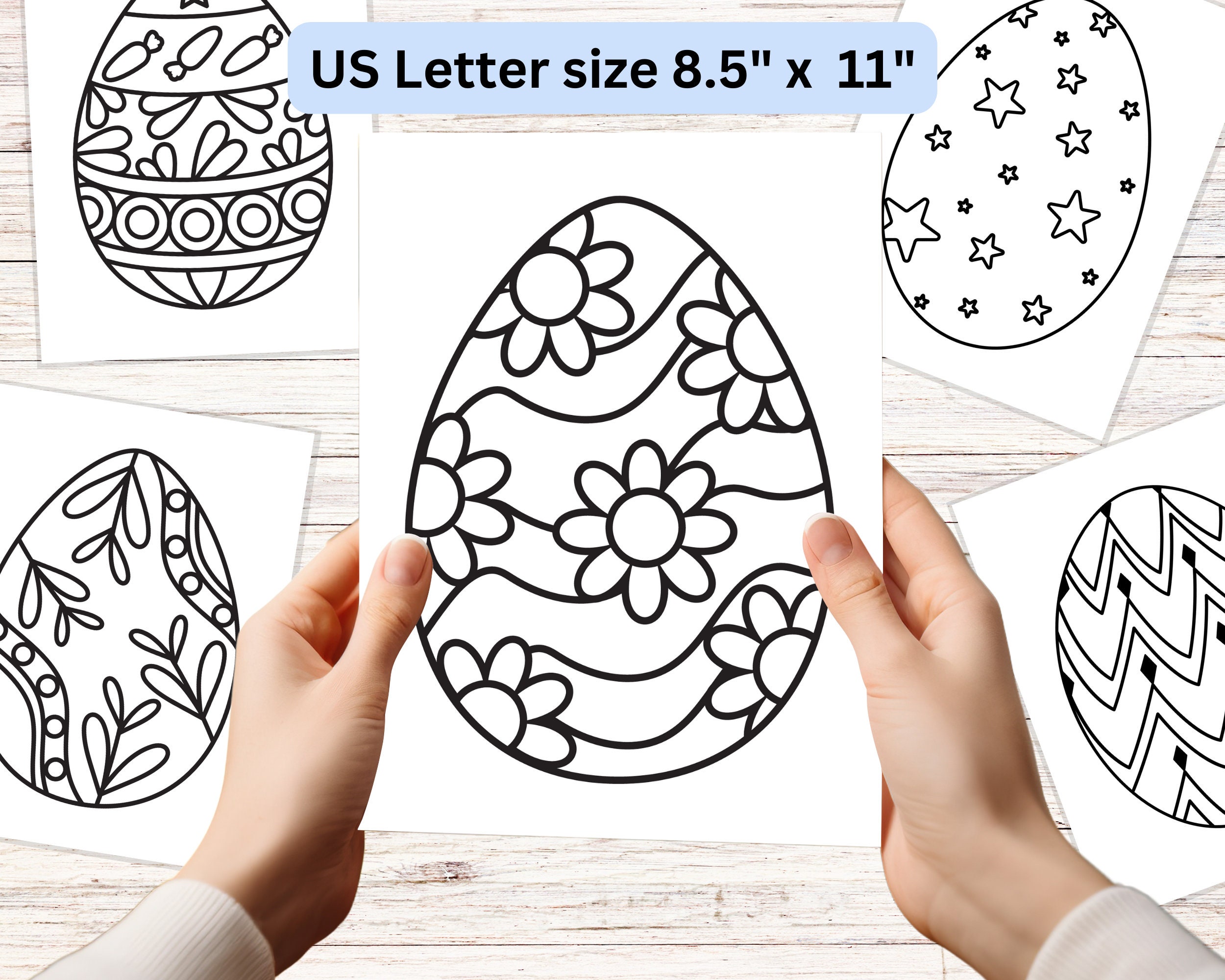 Easter Egg Kid Coloring Page | Kindergarten Easter Printable Easy ...