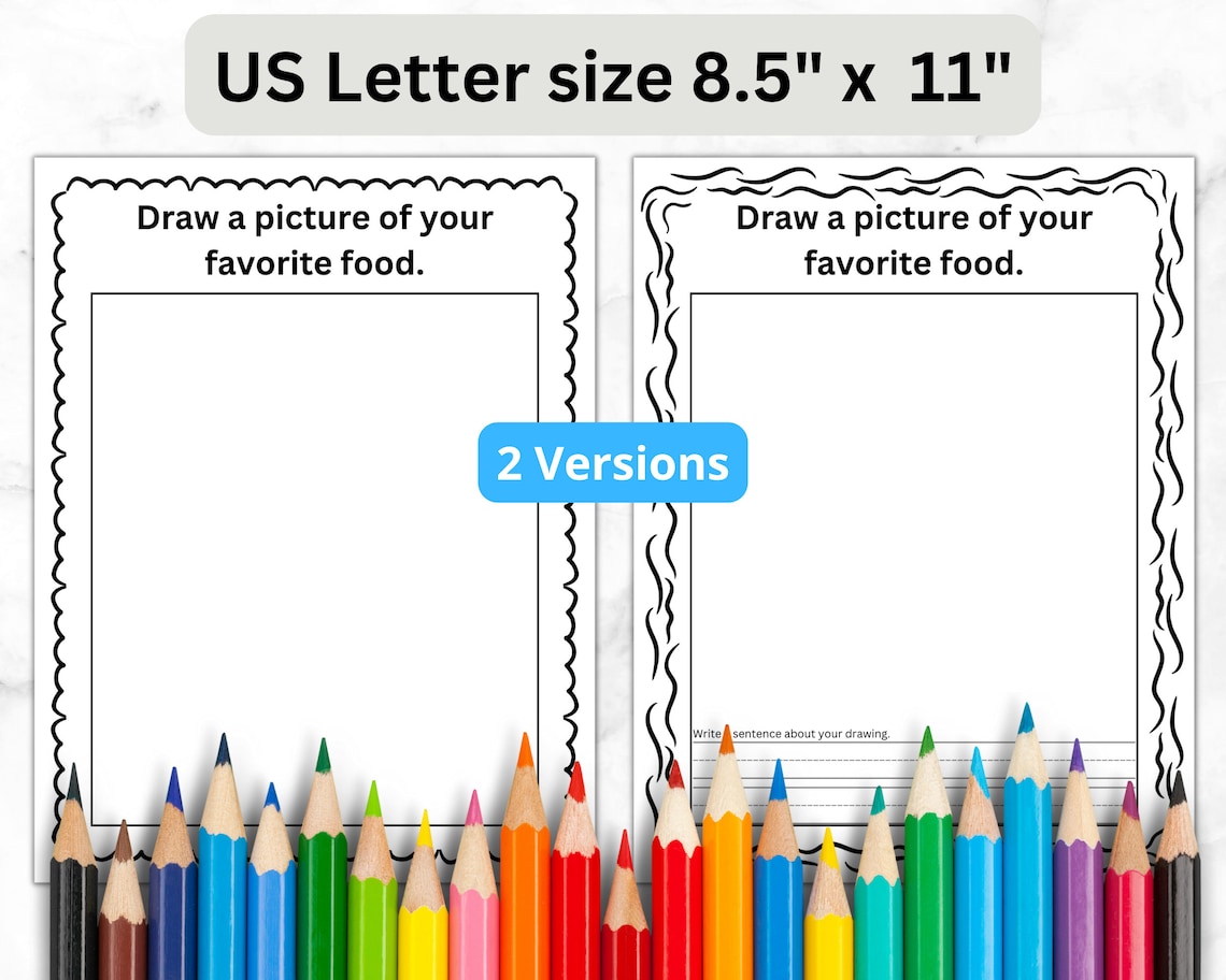 20 Toddler Drawing Prompt Worksheets: Kids' Activity (digital Download ...
