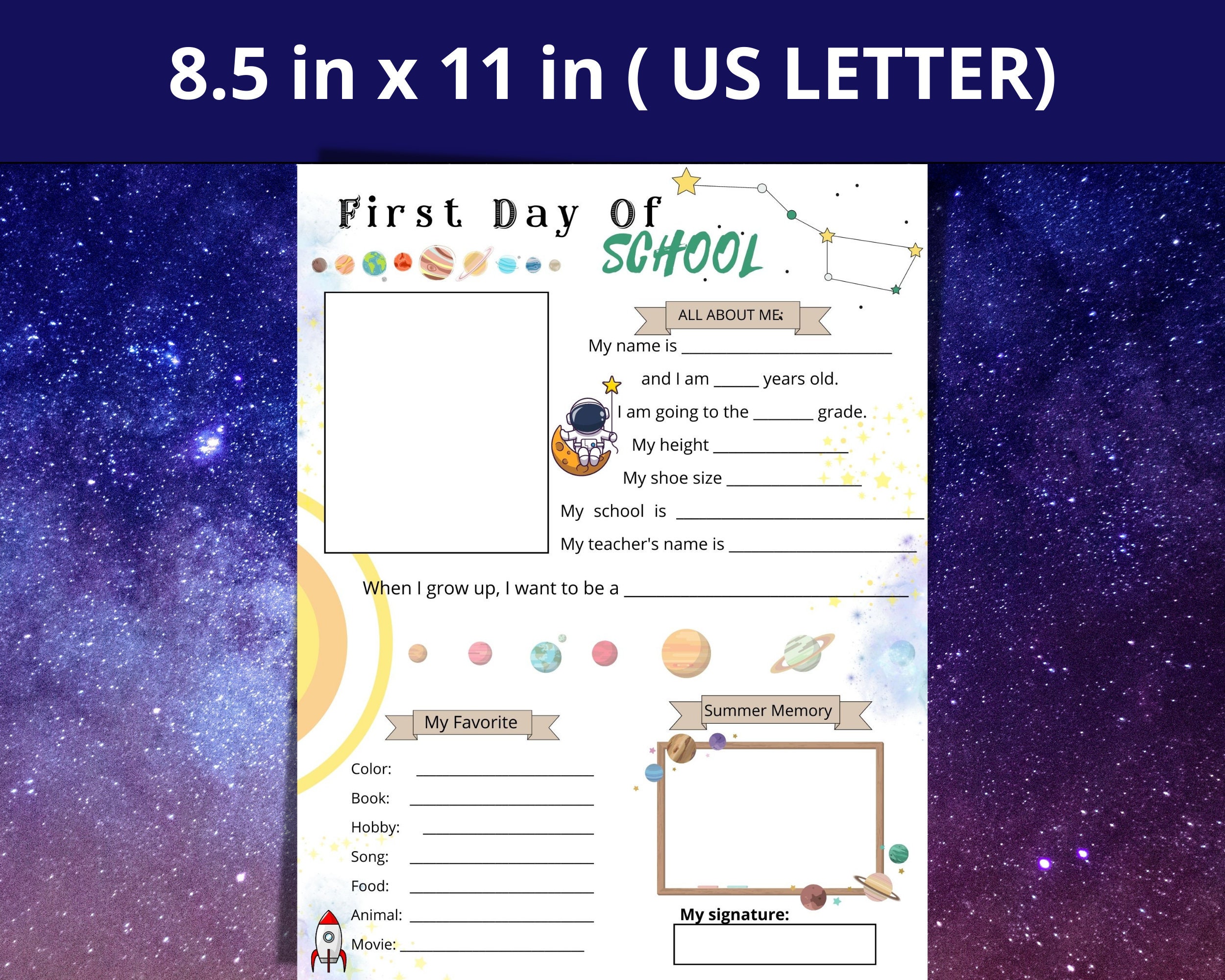 First and Last Day of School Printable Back to School - Etsy