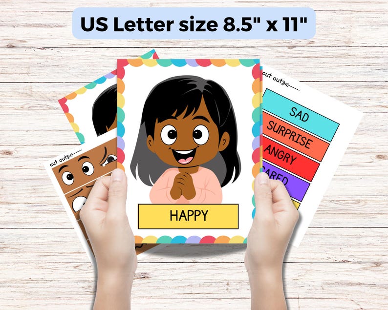 Emotion Activity Worksheet for Kids – Customize Expressions - Etsy