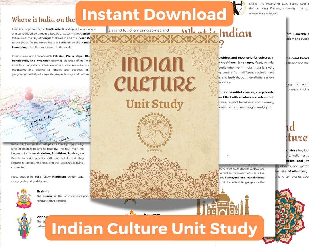 India Unit Study Printable for Kids | Learn About Indian Culture ...