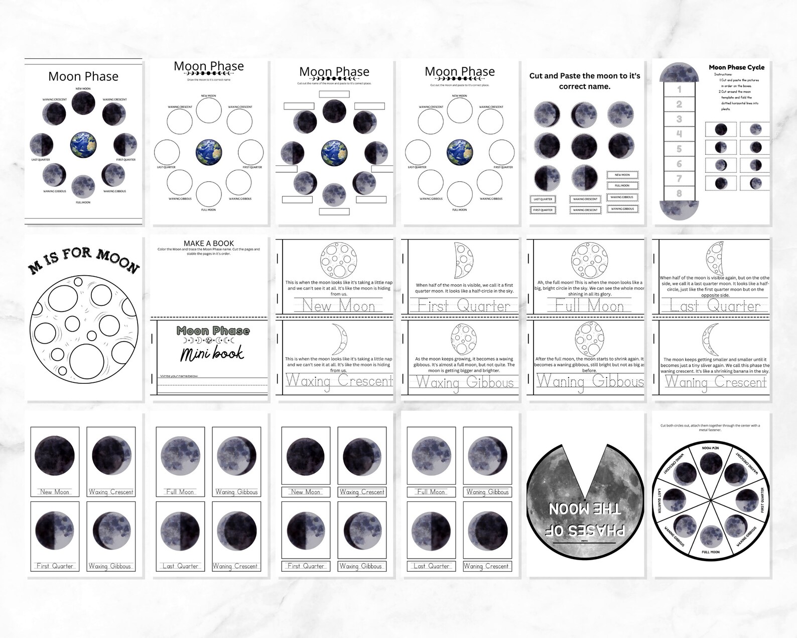 Moon Phase No Prep Study Unit | Moon Phase Science Activity | Outer ...