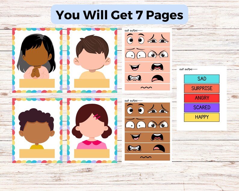 Emotion Activity Worksheet for Kids – Customize Expressions - Etsy
