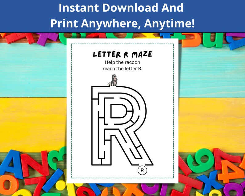 Preschool Alphabet Worksheets: Letter Sounds & Maze Activity (digital ...