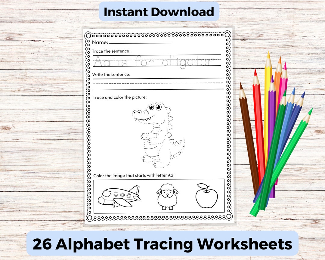 Alphabet Coloring and Tracing Printable Worksheet for Kids | Motor ...