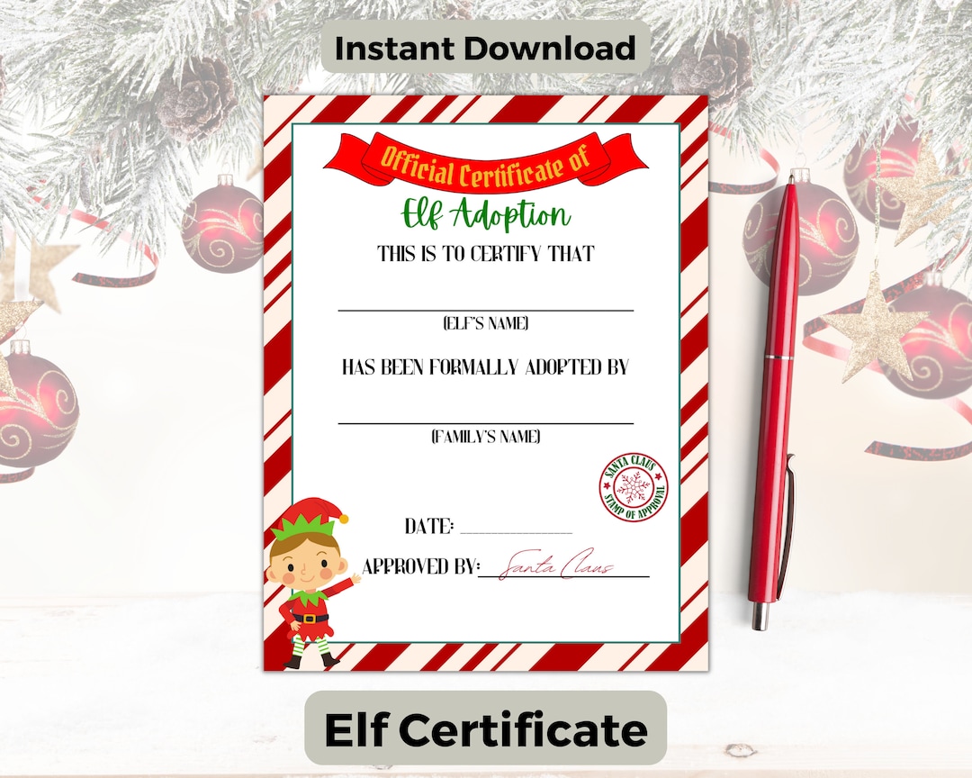 Elf on the Shelf Certificate | Official Elf Certify | Christmas Must ...