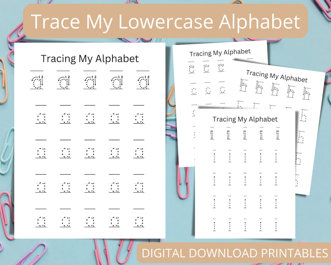 Preschool Alphabet Tracing Worksheets: A to Z Letter Sounds (digital ...