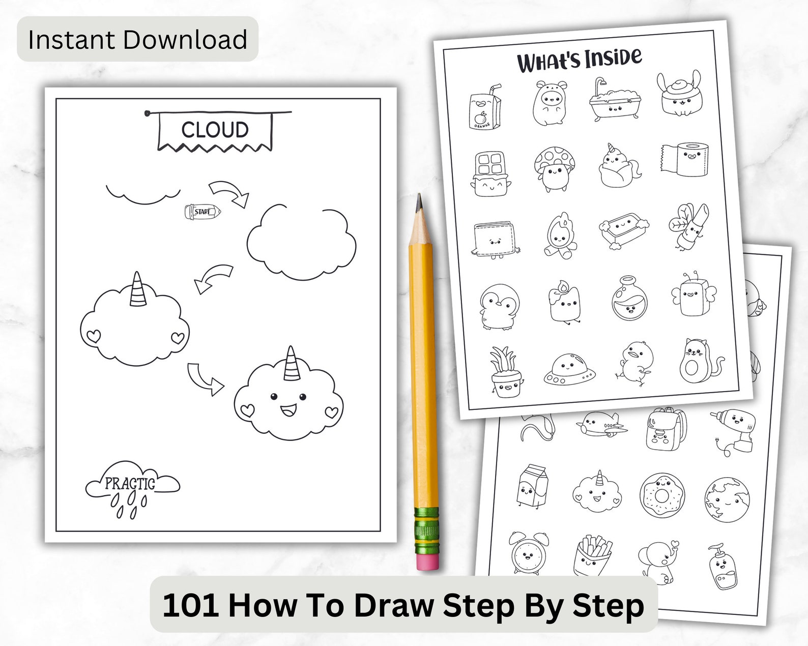 101 How to Draw Step by Step Drawing Activity for Kid | Easy Drawing ...