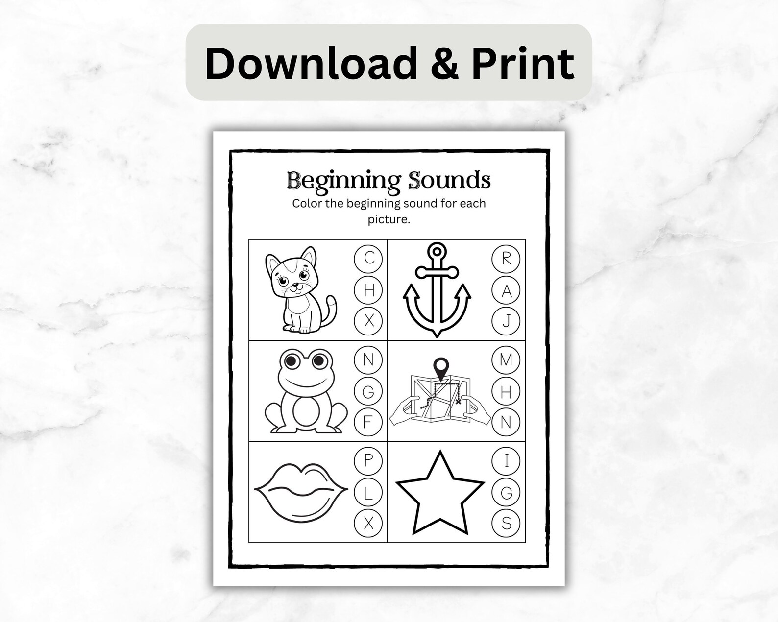 Identifying Beginning Letter Sound Worksheets Coloring Phonics and ...