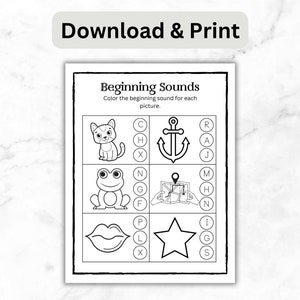 Identifying Beginning Letter Sound Worksheets Coloring Phonics and ...