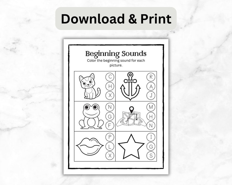 Identifying Beginning Letter Sound Worksheets Coloring Phonics and ...