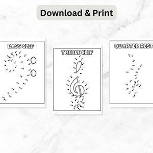 Music Symbols Connect the Dots Worksheets Activity | Identify Music ...