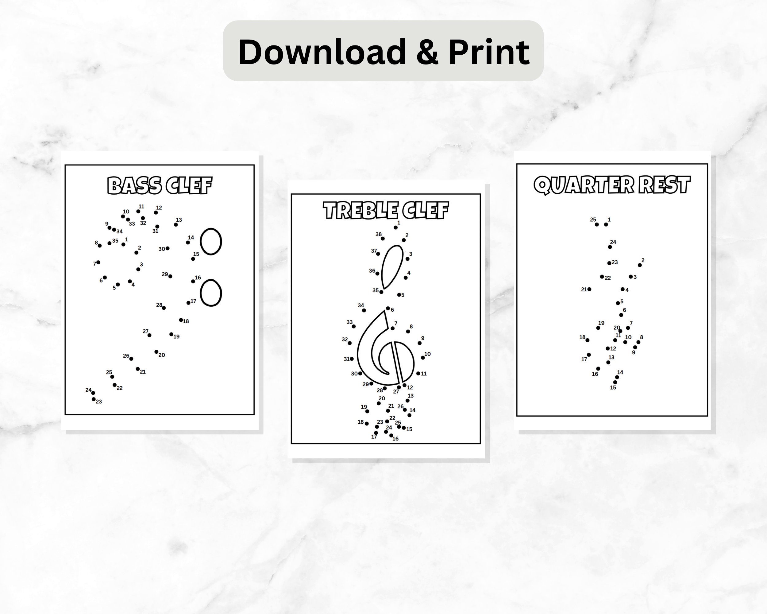 Music Symbols Connect the Dots Worksheets Activity | Identify Music ...
