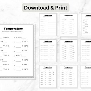 Converting Temperature Worksheets | Fahrenheit and Celsius Worksheets ...