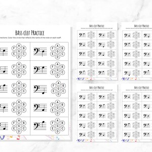 Music Notes Worksheets | Treble G and Bass F Clef Identify Music Note ...