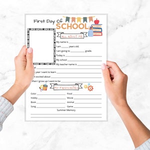 School Memory Box Keepsake for Kids | First and Last Day Printable ...