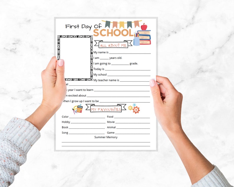 School Memory Box Keepsake for Kids | First and Last Day Printable ...