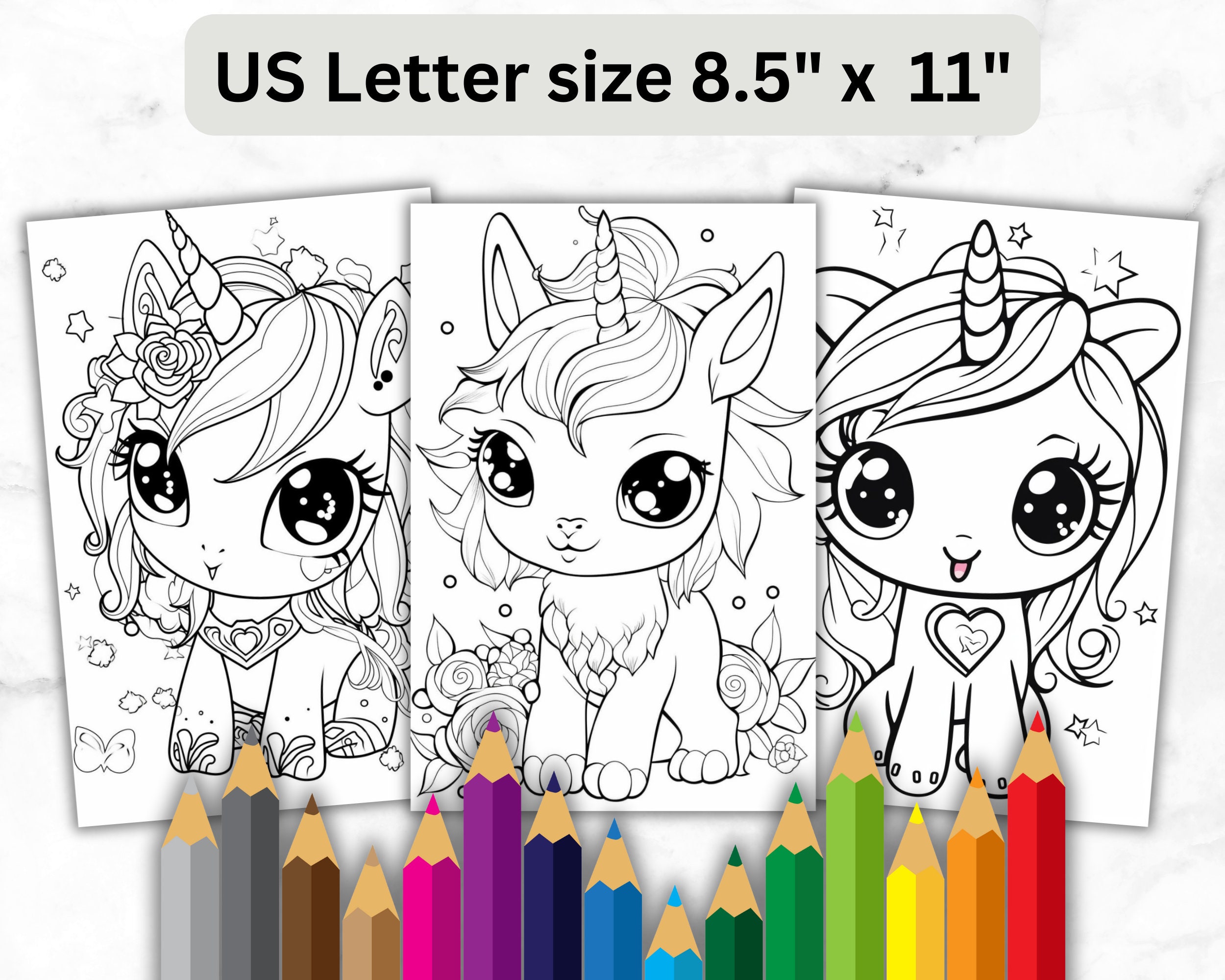 80 Cute Unicorn Coloring Pages for Kids (printable Digital Download) - Etsy