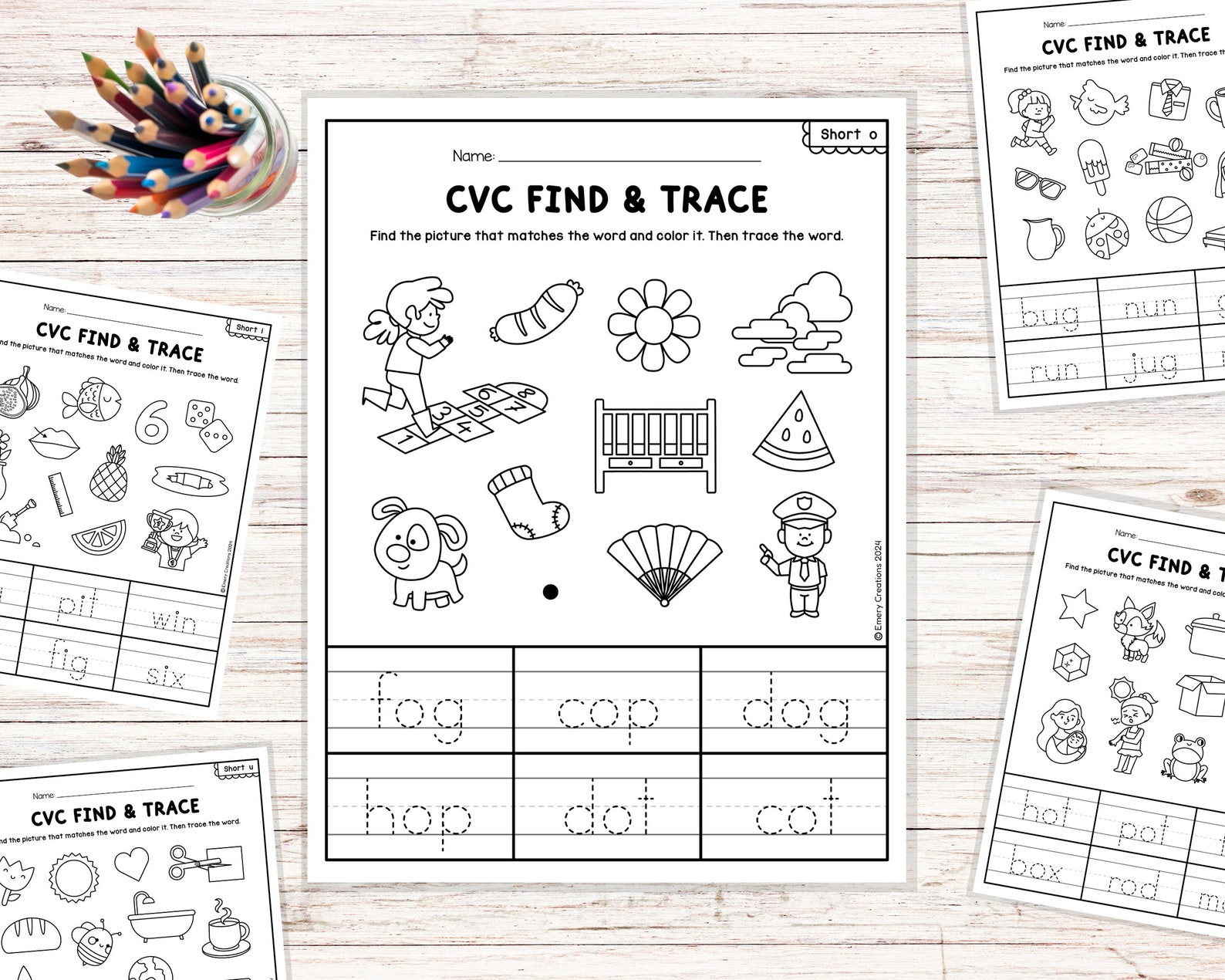 CVC Words Find and Trace Activity Printable 1st Grade Worksheets ...