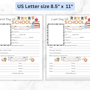 School Memory Box Keepsake for Kids | First and Last Day Printable ...