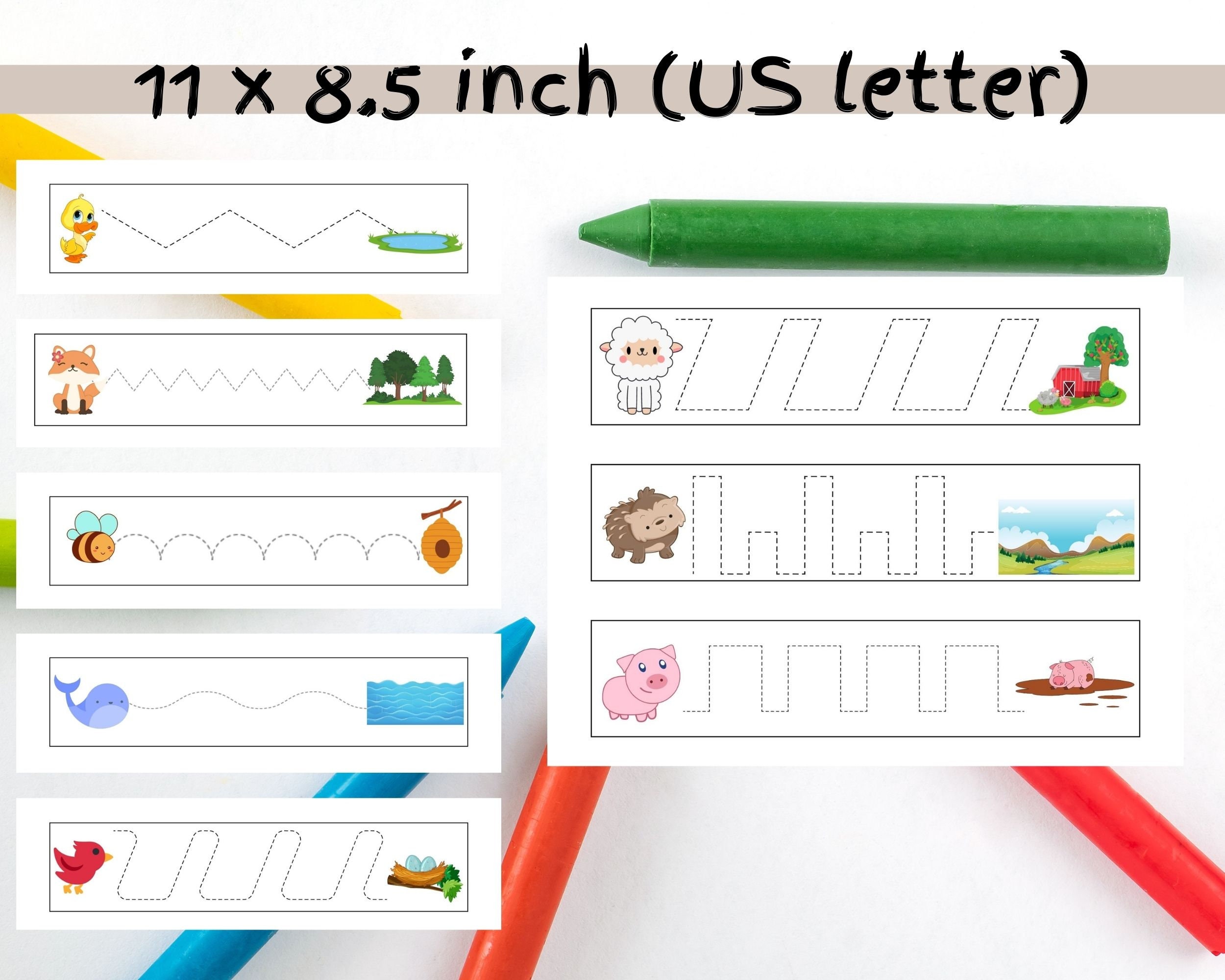 Motor Skill Tracing Lines Pencil Control Worksheet, Line Tracing ...