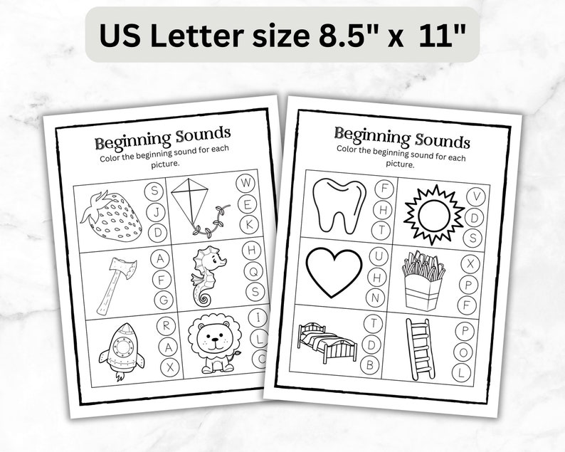 Identifying Beginning Letter Sound Worksheets Coloring Phonics and ...