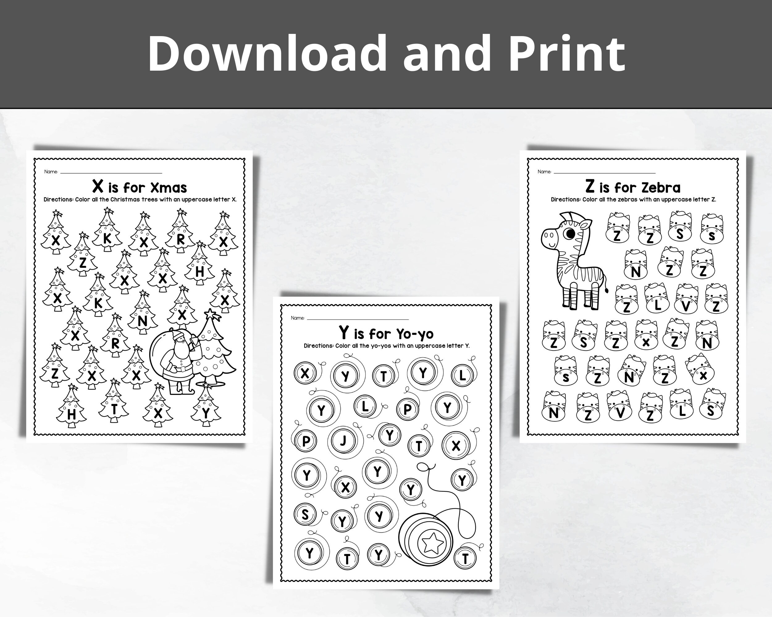 Alphabet Coloring Activity Worksheets: A-Z Printable (digital Download ...