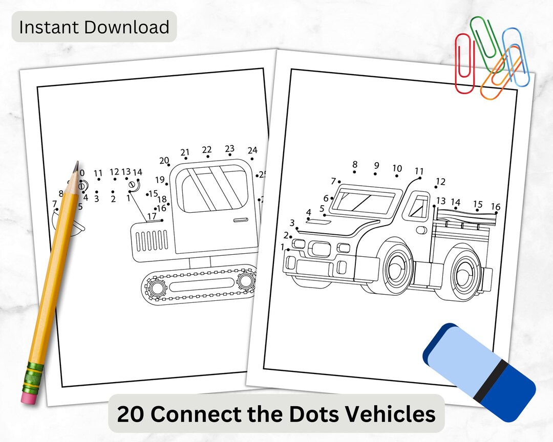 Vehicle Connect the Dots: Number Counting Activity (digital Download ...