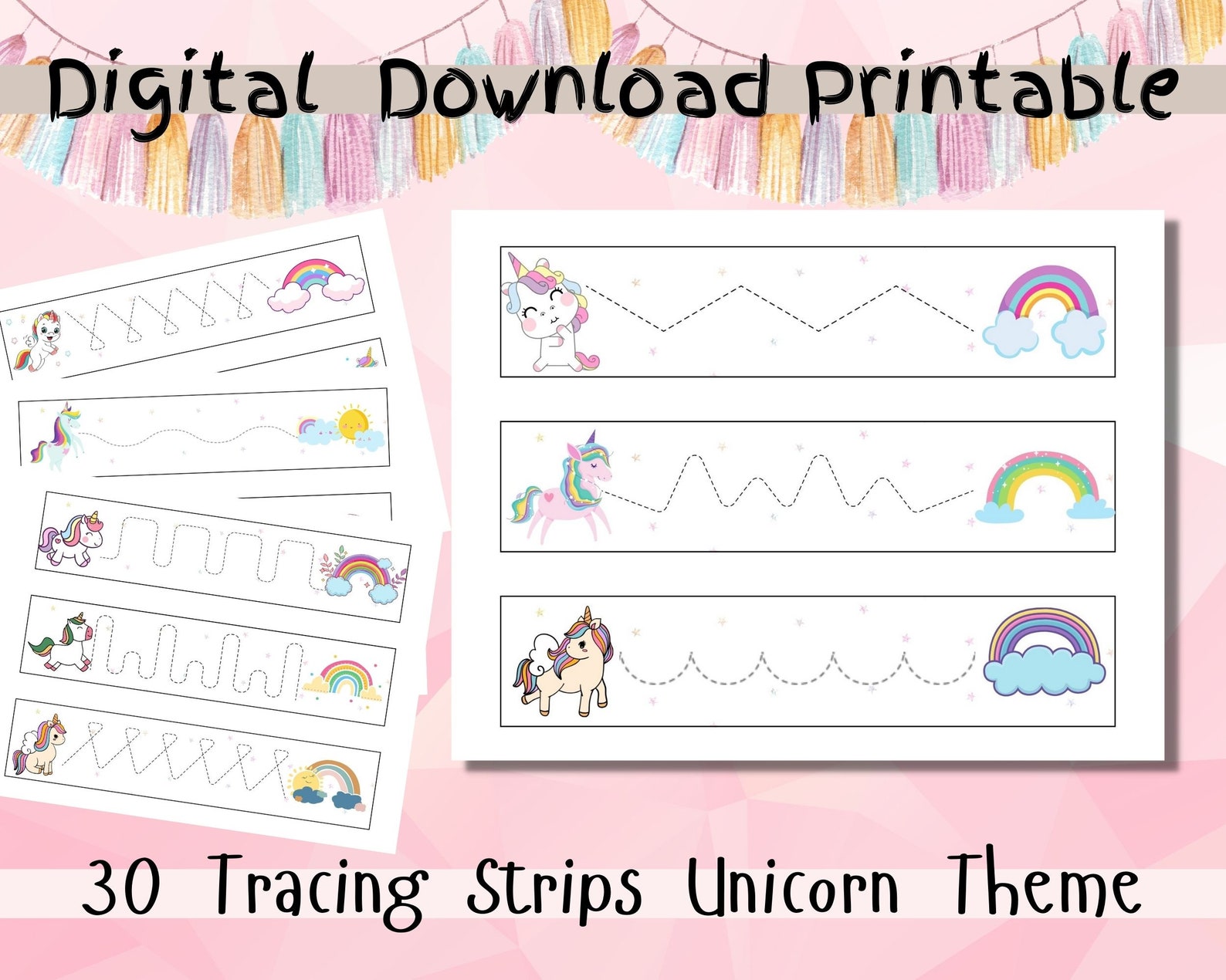 Motor Skill Tracing Lines Pencil Control Worksheet Activity Busy Binder ...