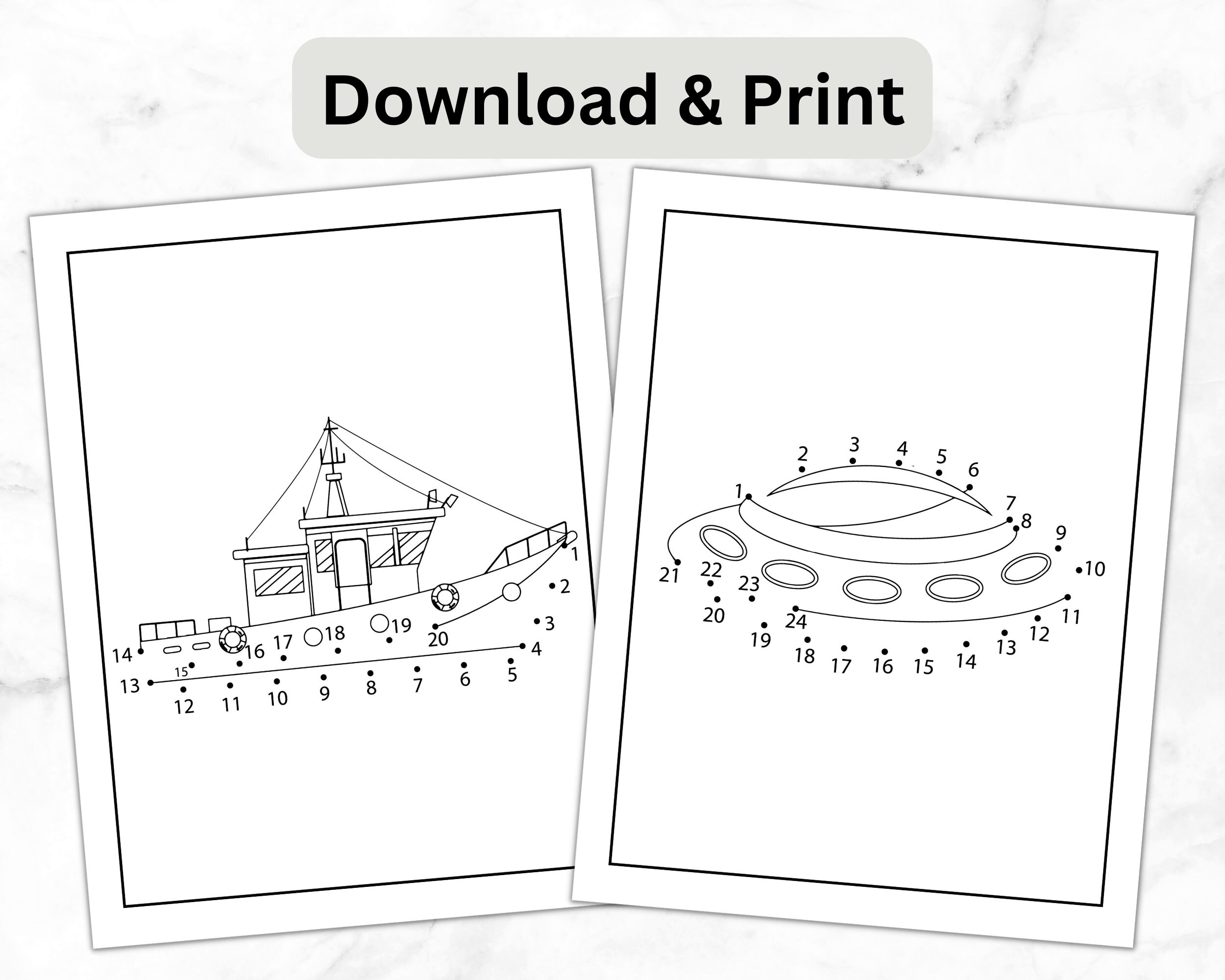 Vehicle Connect the Dots: Number Counting Activity (digital Download ...