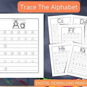 Preschool Alphabet Tracing Worksheets: A-Z Letter Sounds (digital ...
