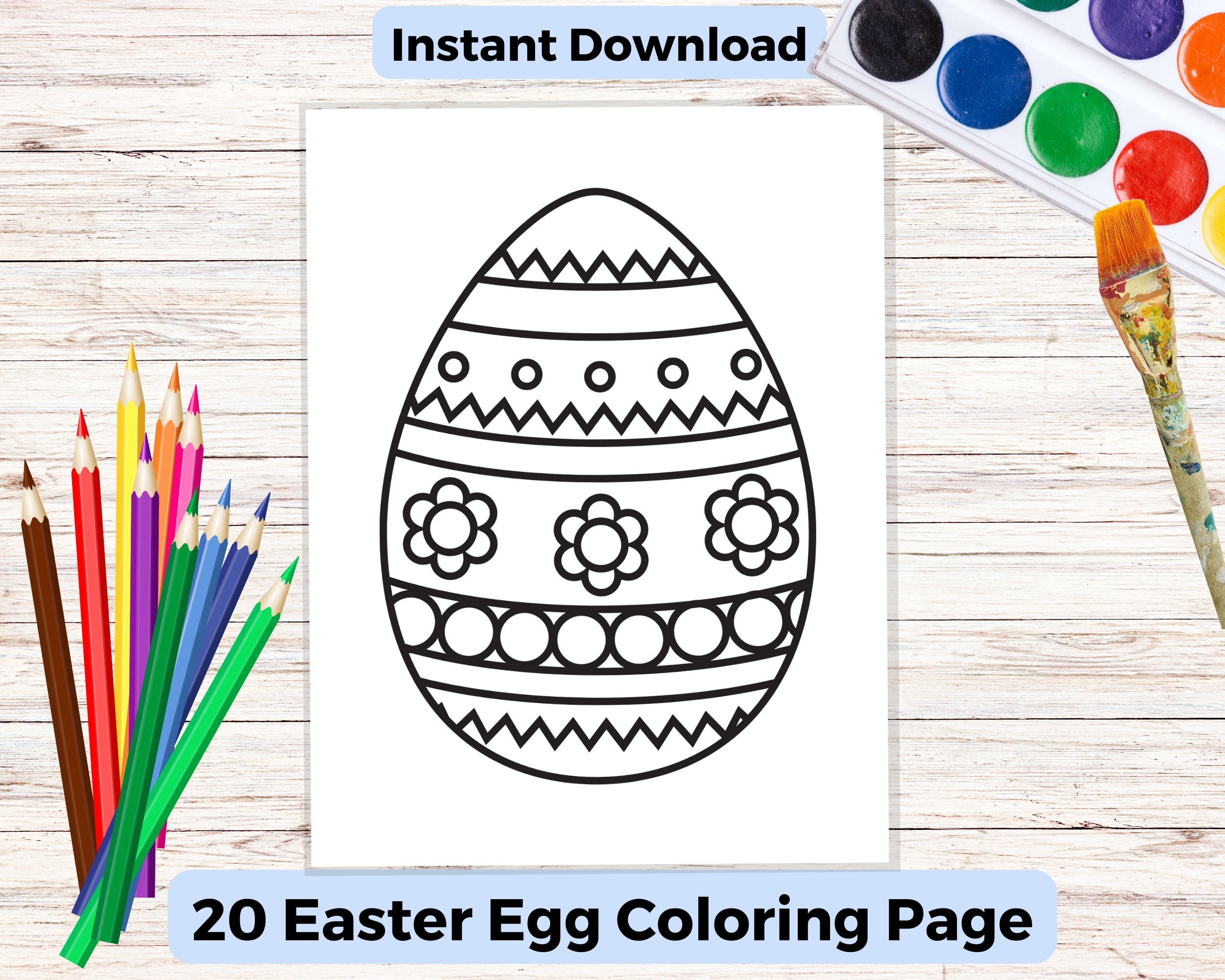 Easter Egg Kid Coloring Page | Kindergarten Easter Printable Easy ...