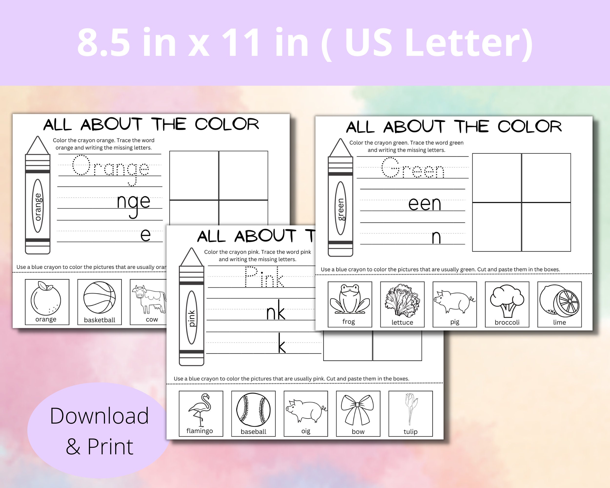 Learning Color Worksheets | Worksheets for Toddler | Homeschool ...