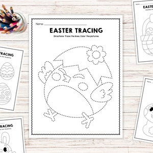 Easter Tracing Activity Worksheet | Pencil Motor Skill Grip Practice | Spring Theme Digital ...