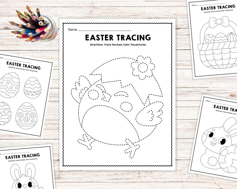 Easter Tracing Activity Worksheet | Pencil Motor Skill Grip Practice ...