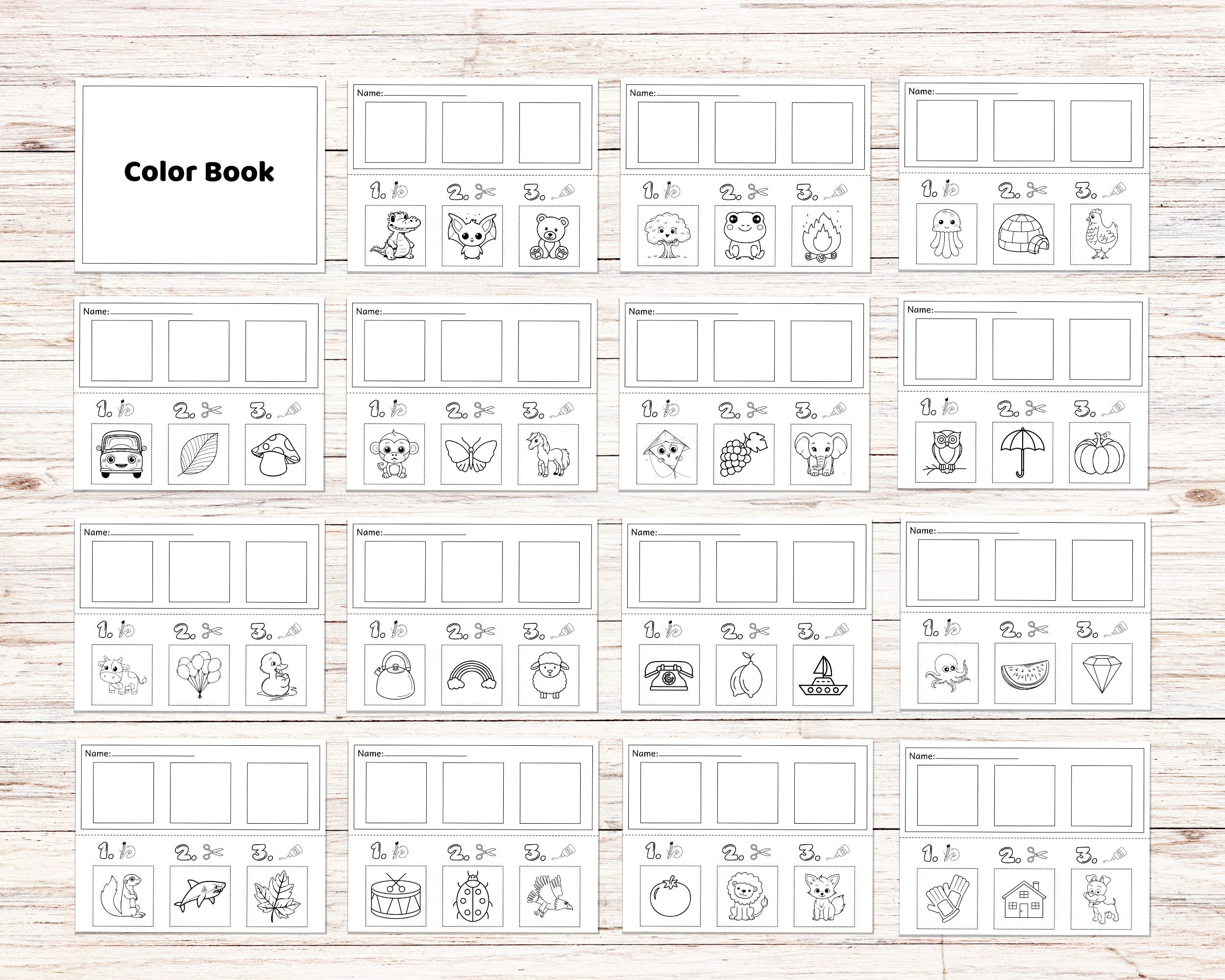 Abc's Alphabet Number Shape Build A Book Activity for Kid Motor Skill ...