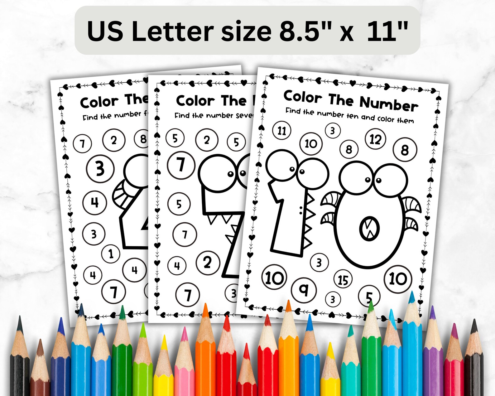 1 20 Color Number Worksheet Activity Worksheet for Toddler Educational ...