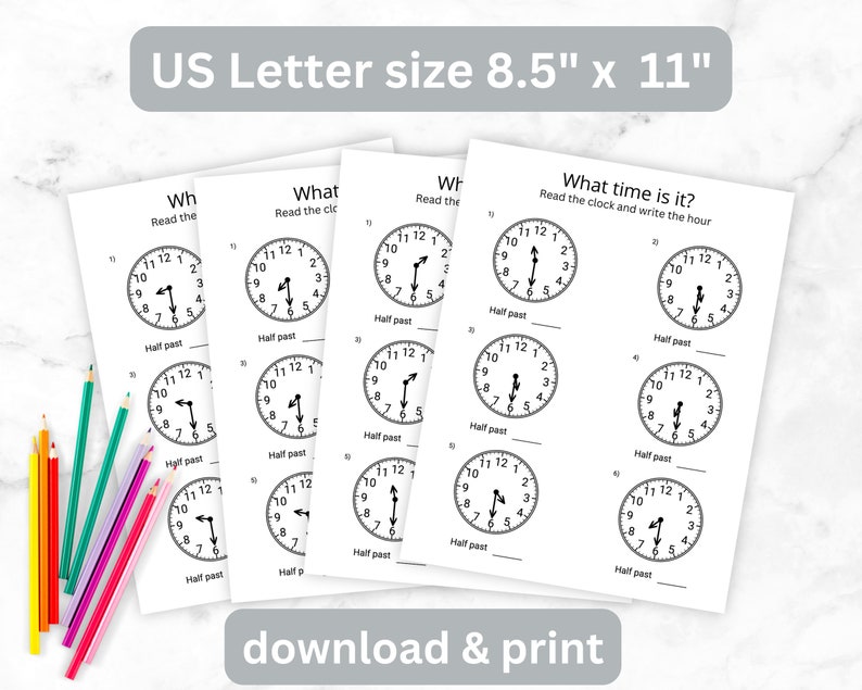20 Printable Time Worksheets for Kindergarten, 1st and 2nd Grade What ...