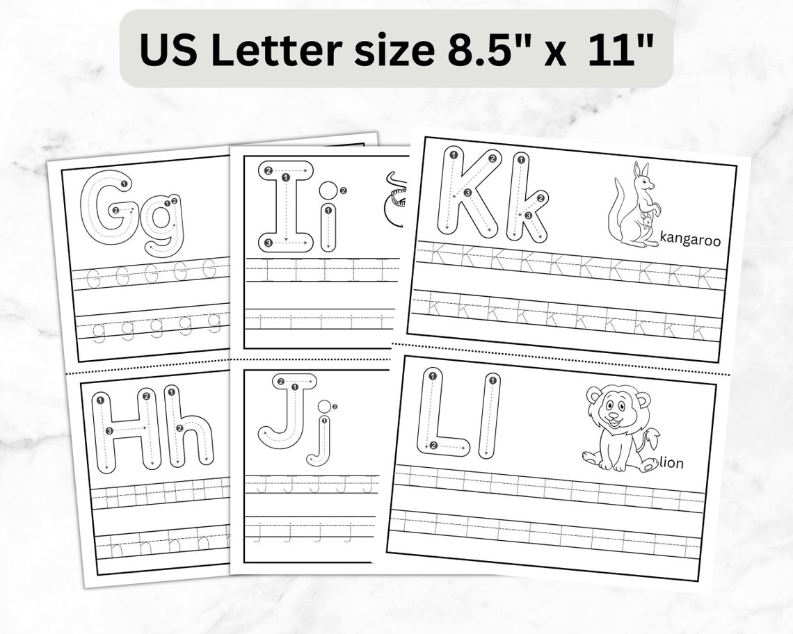 Alphabet Tracing Activity Printable Worksheet ABC Tracing - Etsy