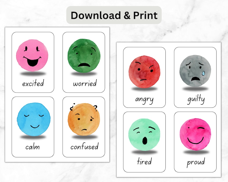Emotion Flashcards | Feelings Flash Cards | Printable Homeschool ...