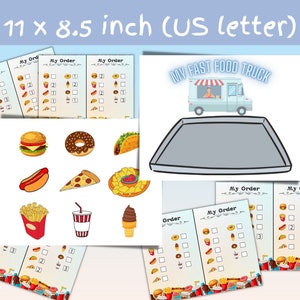 Fast Food Truck Cut and Paste Activity: Montessori Printable (digital ...