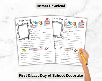 First and Last Day of School Printable, Back to School Questionnaire ...